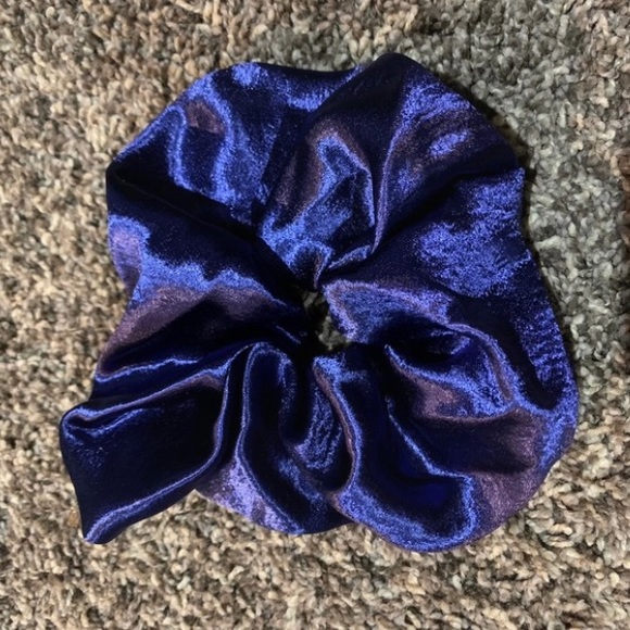 Accessories | Shiney Navy Blue Oversized Scrunchie | Poshmark